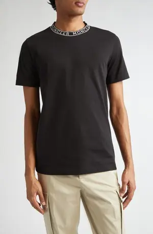 Moncler Logo Cotton T-shirt - Black