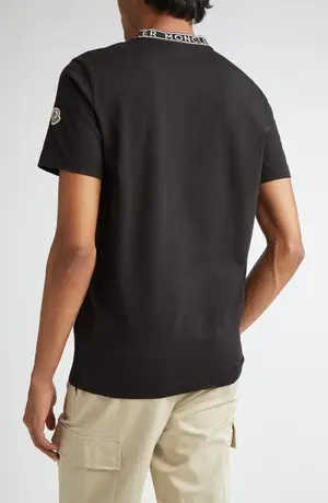Moncler Logo Cotton T-shirt - Black