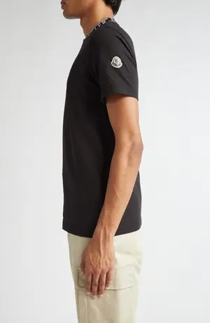 Moncler Logo Cotton T-shirt - Black