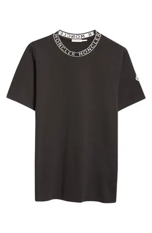 Moncler Logo Cotton T-shirt - Black