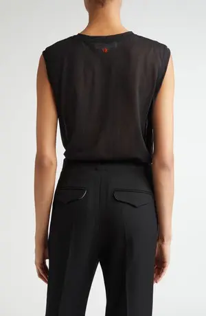 Victoria Beckham Cotton-blend Crepe Muscle Tank