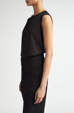 Victoria Beckham Cotton-blend Crepe Muscle Tank