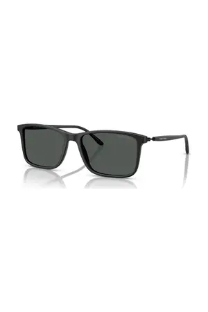 Giorgio Armani Ar8218 Rectangle Sunglasses - Black