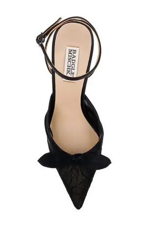 Badgley Mischka Josie Pointed Toe Pump - Black Satin