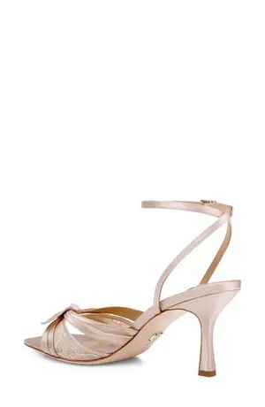 Badgley Mischka Joselyn Ankle Strap Sandal - Latte Satin