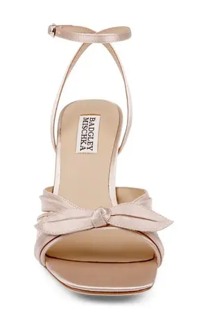 Badgley Mischka Joselyn Ankle Strap Sandal - Latte Satin