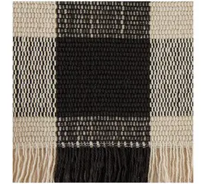 DESIGN IMPORTS Check Fringe Table Runner 13x108
