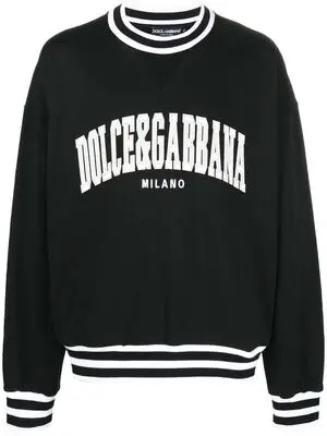 Dolce & Gabbana Logo-applique Varsity Sweatshirt - Black/white