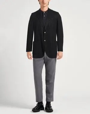 CIRCOLO 1901 Linen & Cotton Striped Blazer - Black