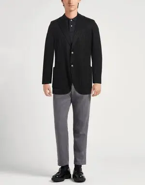 CIRCOLO 1901 Linen & Cotton Striped Blazer - Black