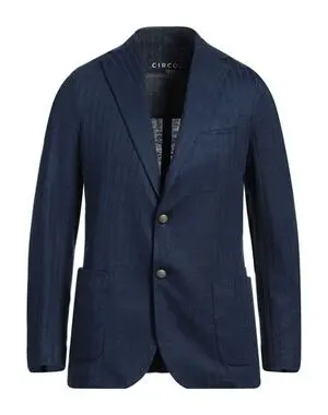 CIRCOLO 1901 Linen & Cotton Striped Blazer - Navy
