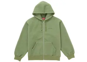 Supreme Pilled Zip Up Hooded Sweatshirt - Olive