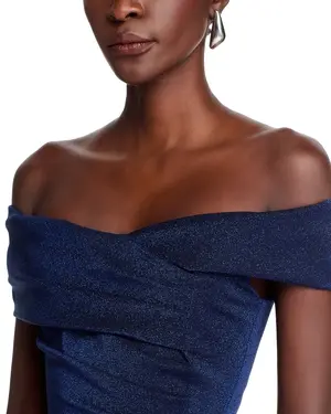 Chiara Boni La Petite Robe Mique Shimmer Off The Shoulder Top