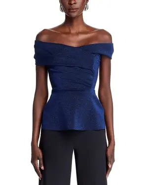 Chiara Boni La Petite Robe Mique Shimmer Off The Shoulder Top