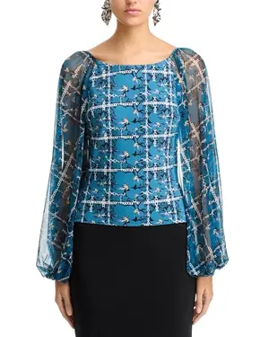 Chiara Boni La Petite Robe Basho Illusion Sleeve Top