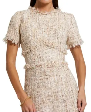 Mac Duggal Boucle A-line Midi Dress