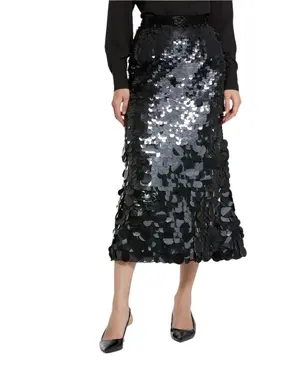 Mac Duggal Paillette Sequin Midi Skirt
