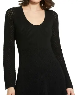 Mac Duggal Scoop Neck Long Sleeve Knit Maxi Dress