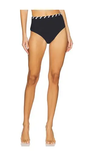 Simkhai Milou High Waisted Bikini Bottom - Black & White