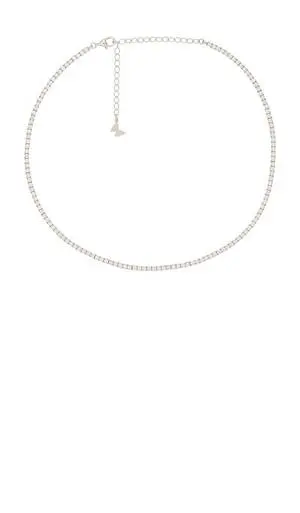 BY ADINA EDEN Thin Tennis Choker - Silver
