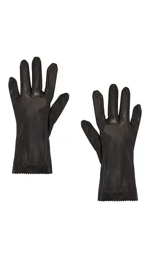 MANOKHI Short Leather Gloves - Black