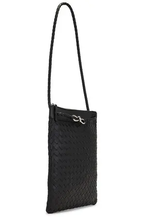Bottega Veneta Flat Andiamo Messenger Avenue Stitch - Black