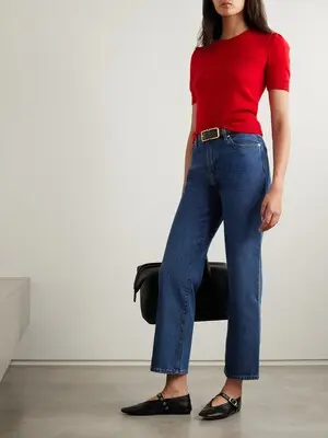 FRAME Net Sustain Le Jane Ankle Cropped High-rise Straight-leg Organic Jeans
