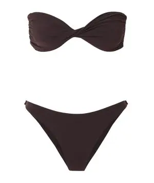 LIDO Ottantasei Twist-front Bandeau Bikini - Brown
