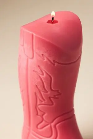 DAVIE OCHO CANDLE CO Davie Ocho Cowboy Boot Decorative Candle - Pink