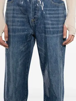 GROUND ZERO Sequin-embellished Jeans