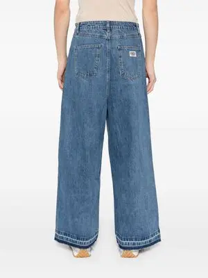 GROUND ZERO Faded Wide-leg Jeans