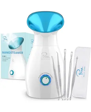 PURE DAILY CARE Nanosteamer Large 3-in-1 Nano Ionic Facial Steamer - Blue