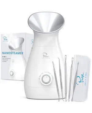 PURE DAILY CARE Nanosteamer Large 3-in-1 Nano Ionic Facial Steamer - Silver
