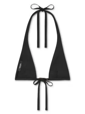 Versace Safety Pin Triangle Bikini Top - Black