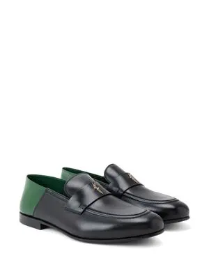 FERRAGAMO Appliqué-logo Leather Loafers