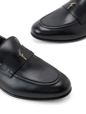FERRAGAMO Appliqué-logo Leather Loafers