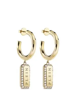 Philipp Plein Crystal Tag Earrings