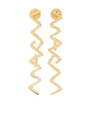 Marni Logo Drop Earrings - Gold