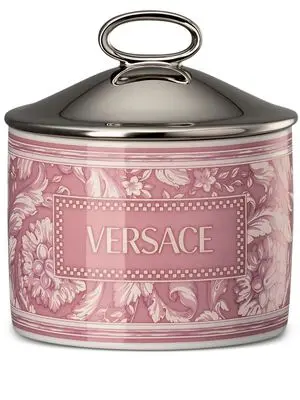 Versace Barocco Logo-print Candle - Pink
