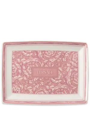 Versace Barocco Square Porcelain Plate - Pink