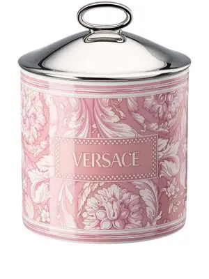 Versace Barocco Logo-print Candle - Pink