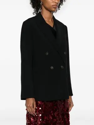 Vince Crepe Double-breasted Blazer - Black