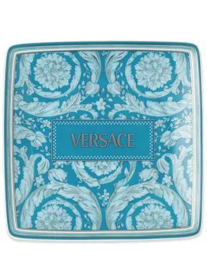 Versace Barocco Coppetta Porcelain Plate - Blue