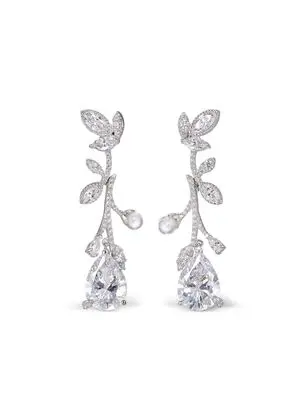 ANABELA CHAN 18k White Gold Diamond Citrus Vine Drop Earrings