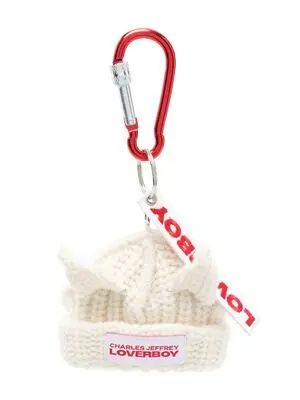 CHARLES JEFFREY Chunky Ears Beanie Keyring - White
