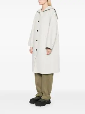 TOUT A COUP Layered Wool Blend Trench Coat