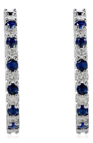 VALANI ATELIER Sapphire & Diamond Huggie Hoop Earrings