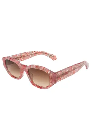 Illesteva Cassette Sunglasses - Rose Quartz / Brown