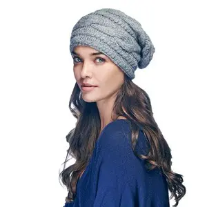 NIRVANNA DESIGNS Triple Braid Cable Slouch Beanie - Black