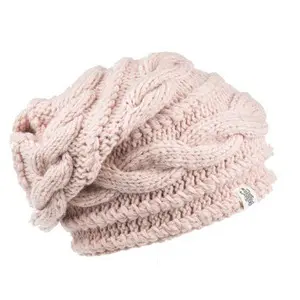 NIRVANNA DESIGNS Triple Braid Cable Slouch Beanie - Pink Quartz